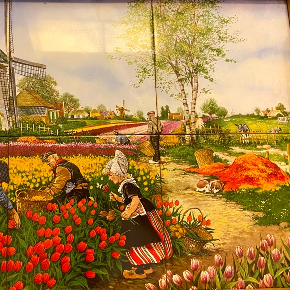 Kitchen | Ter Steege Holland Hand Decorated Wood Framed Tile Serving ...